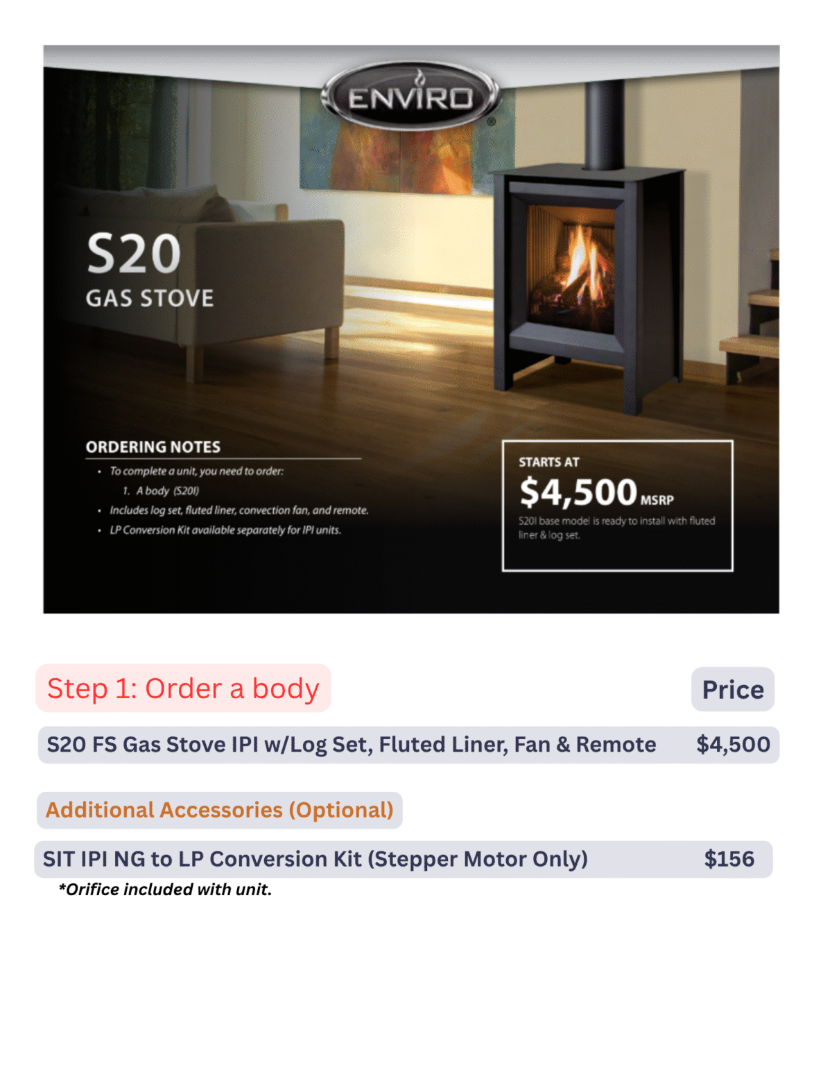 Enviro S20 Free Standing Stove - Clearwater Pool & Spa