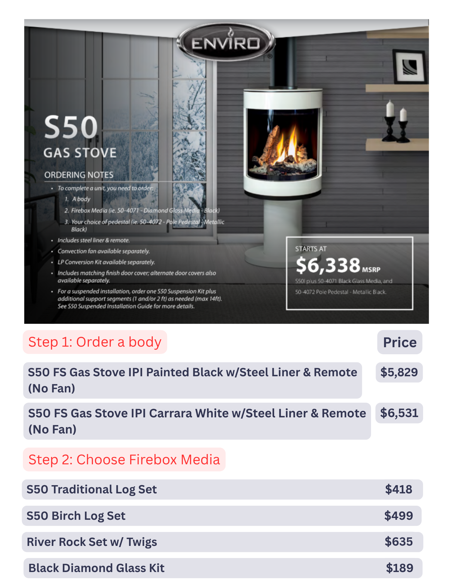 Enviro S50 Gas Stove - Clearwater Pool & Spa