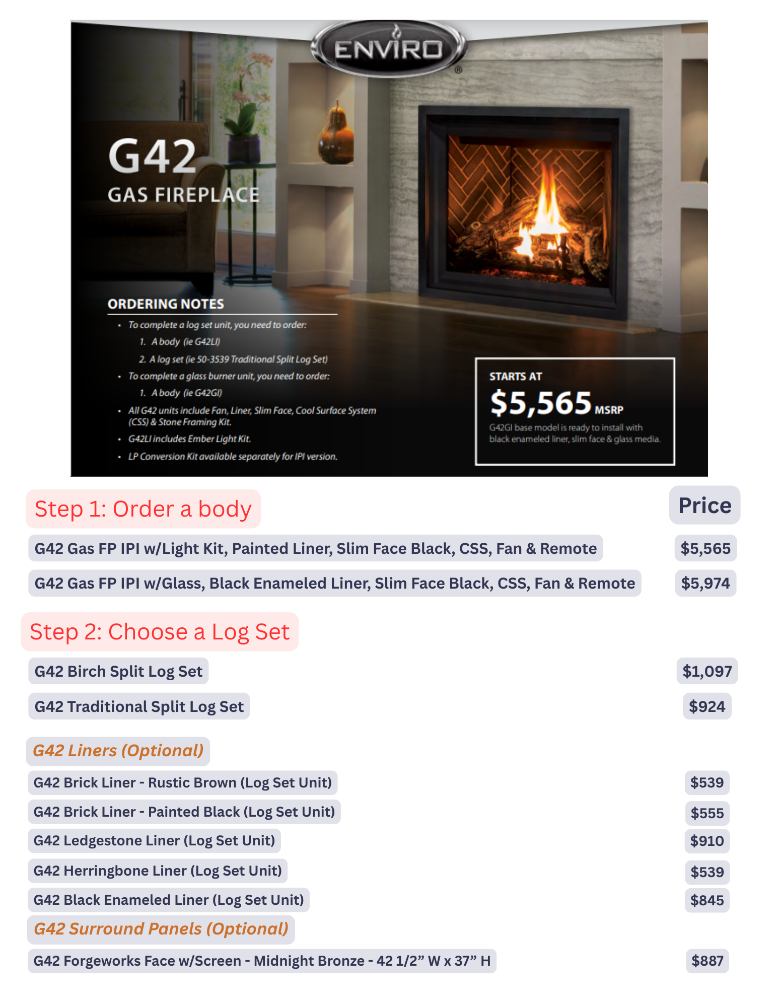 G42 Gas Fireplace - Clearwater Pool & Spa