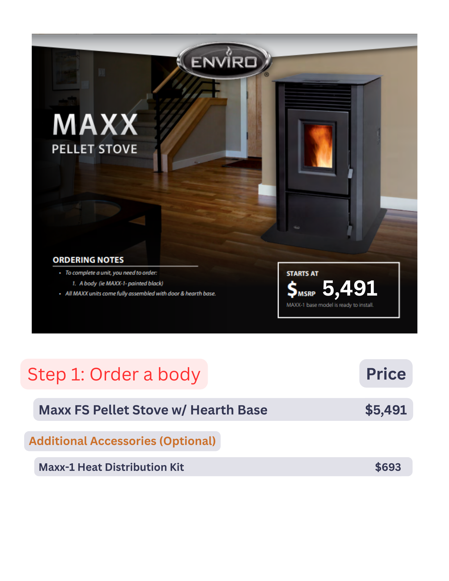Enviro Maxx Pellet Freestanding Stove - Clearwater Pool & Spa